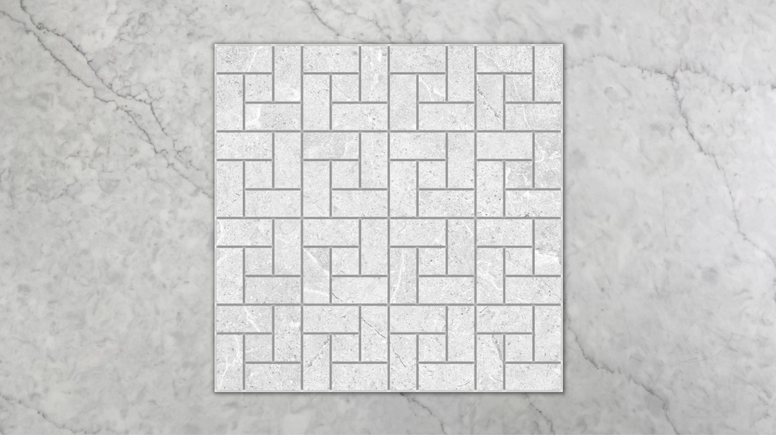 Kew Stone White Windmill Mosaic – La Monte Tiles & Flooring